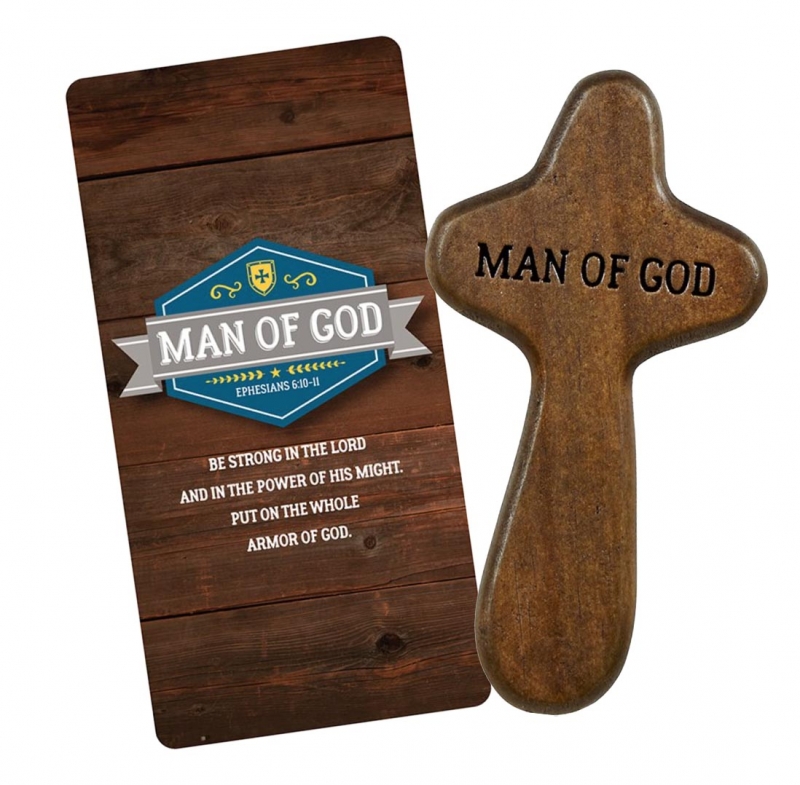 Man of God Holding Cross & Card – Potters House Limited
