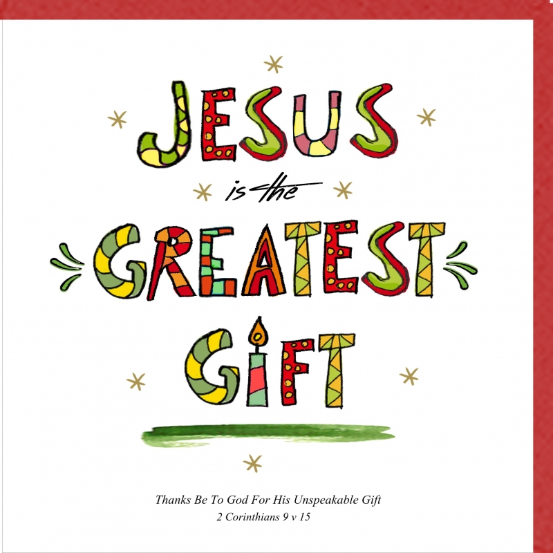 Jesus the greatest Gift Greetings Card – Potters House Limited