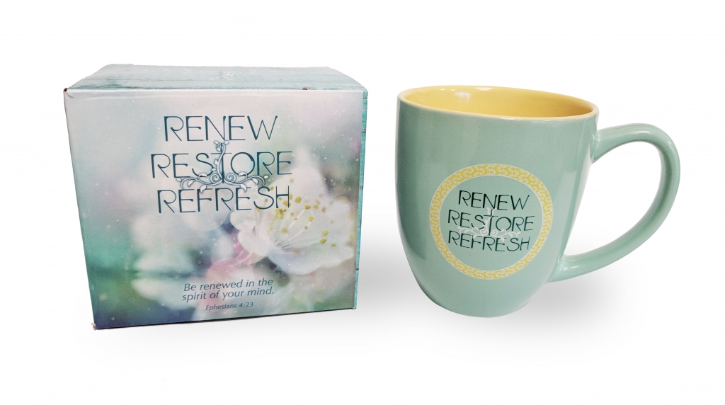 Renew, Restore, Refresh Boxed Mug – Potters House Limited