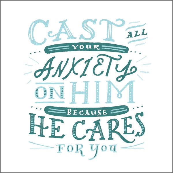 Glebe Cottage Greetings Card Cast Your Anxiety – Potters House Limited