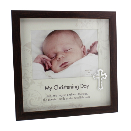 Juliana Photo Frame with Silverplated Cross – My Christening Day ...
