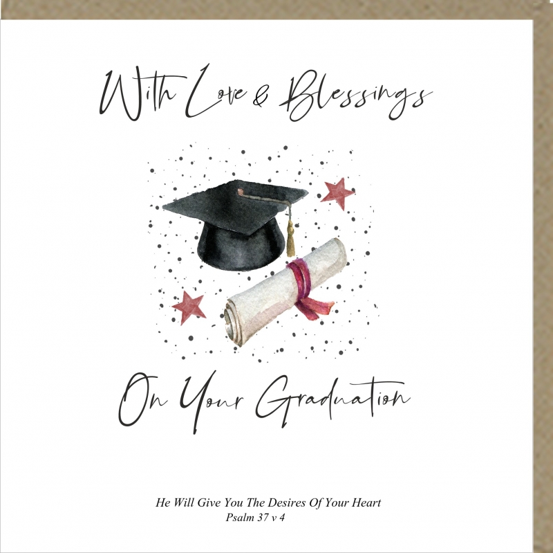 With love and Blessings On Your Graduation Greetings Card – Potters ...