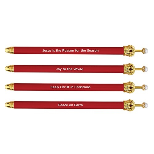 Christmas Crown Pen – Red Pack of 12 – Potters House Limited