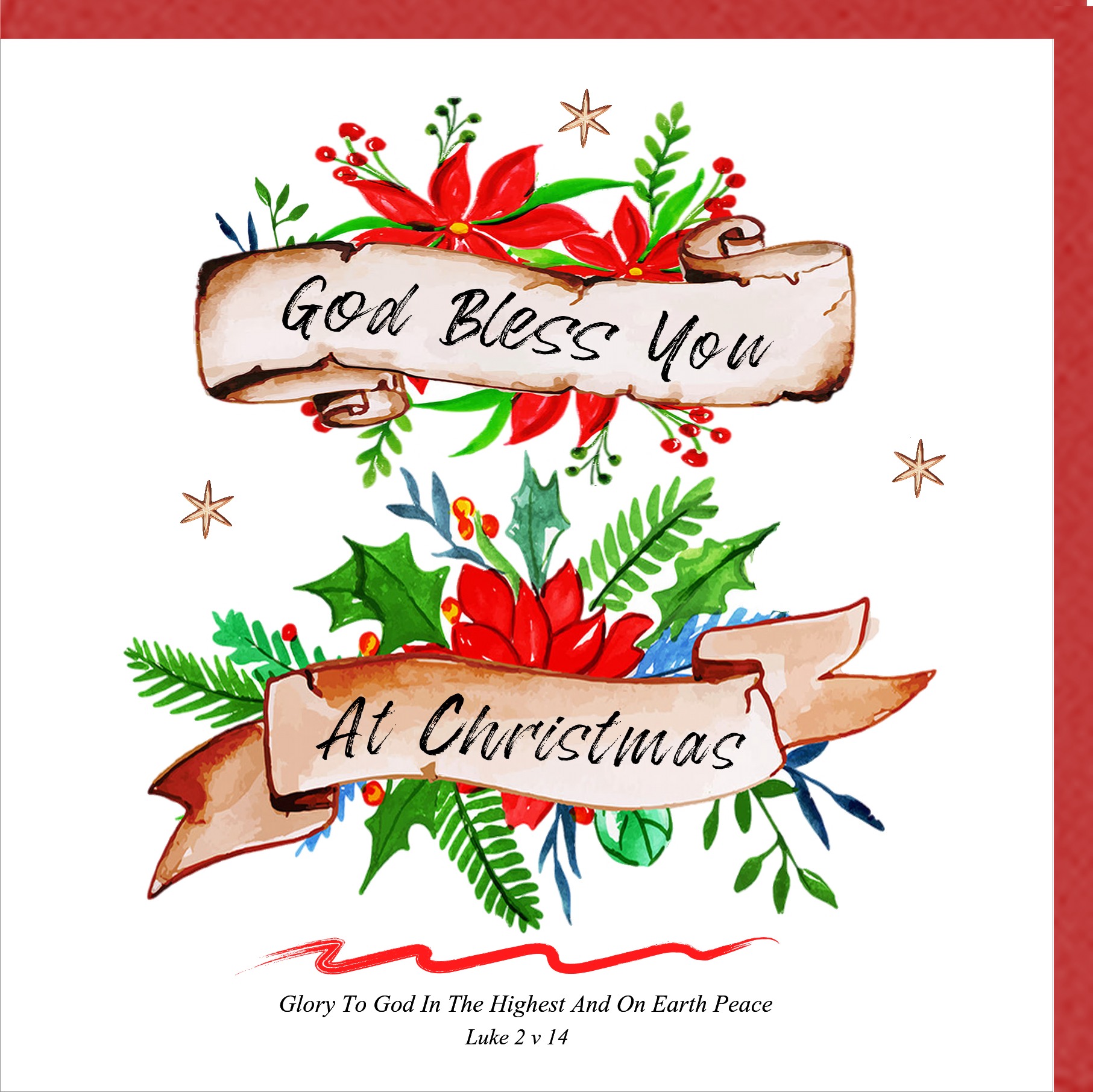 God Bless You At Christmas Greetings Card – Potters House Limited