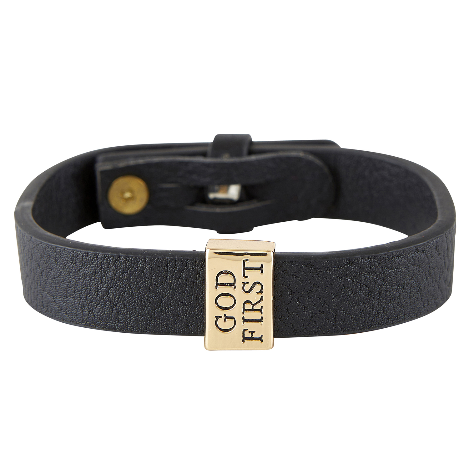 Boxed Leather Bracelet – God First – Potters House Limited