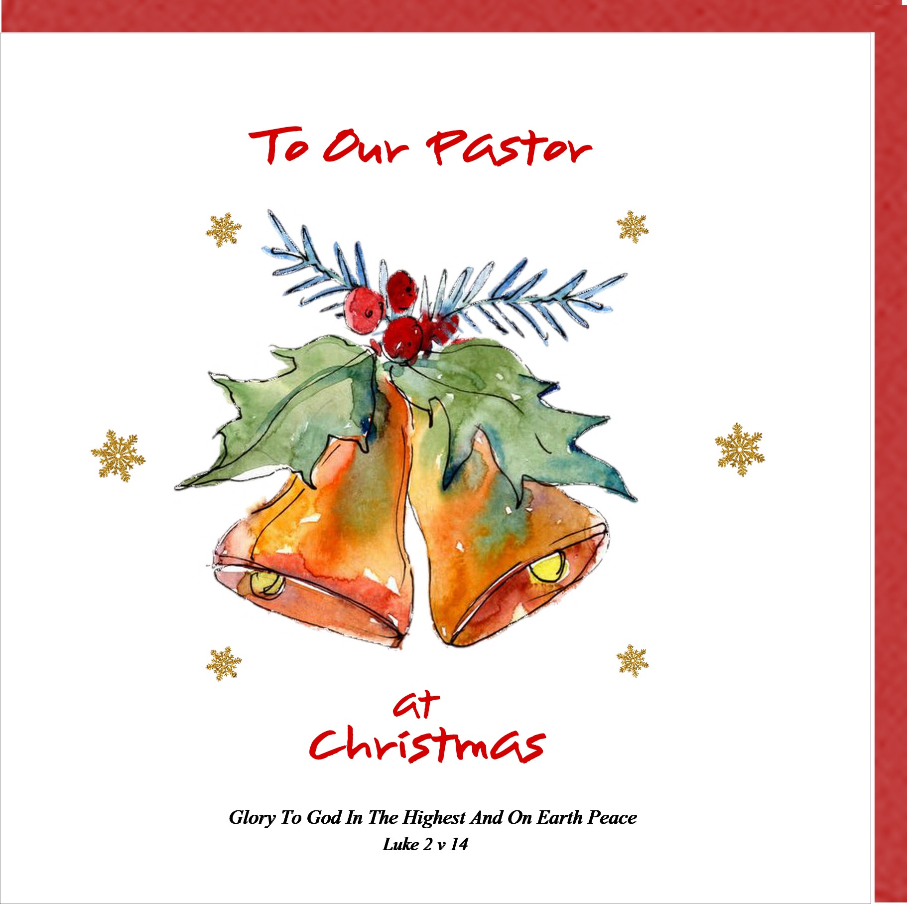 To Our Pastor At Christmas Greetings Card – Potters House Limited
