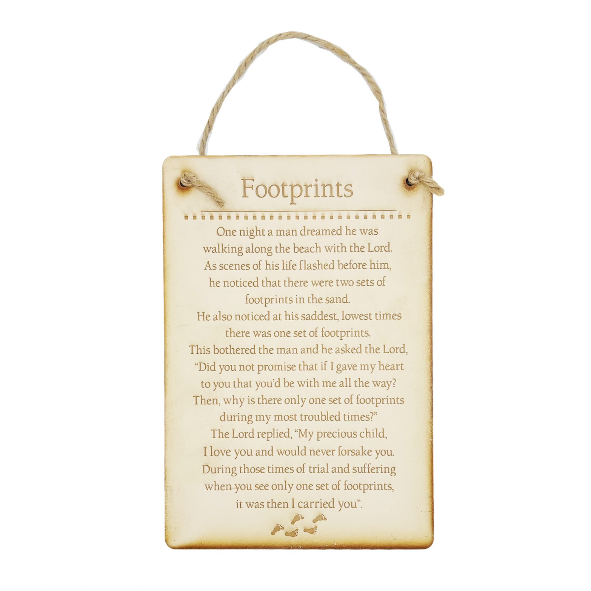 Footprints Rectangle Plaque – Potters House Limited