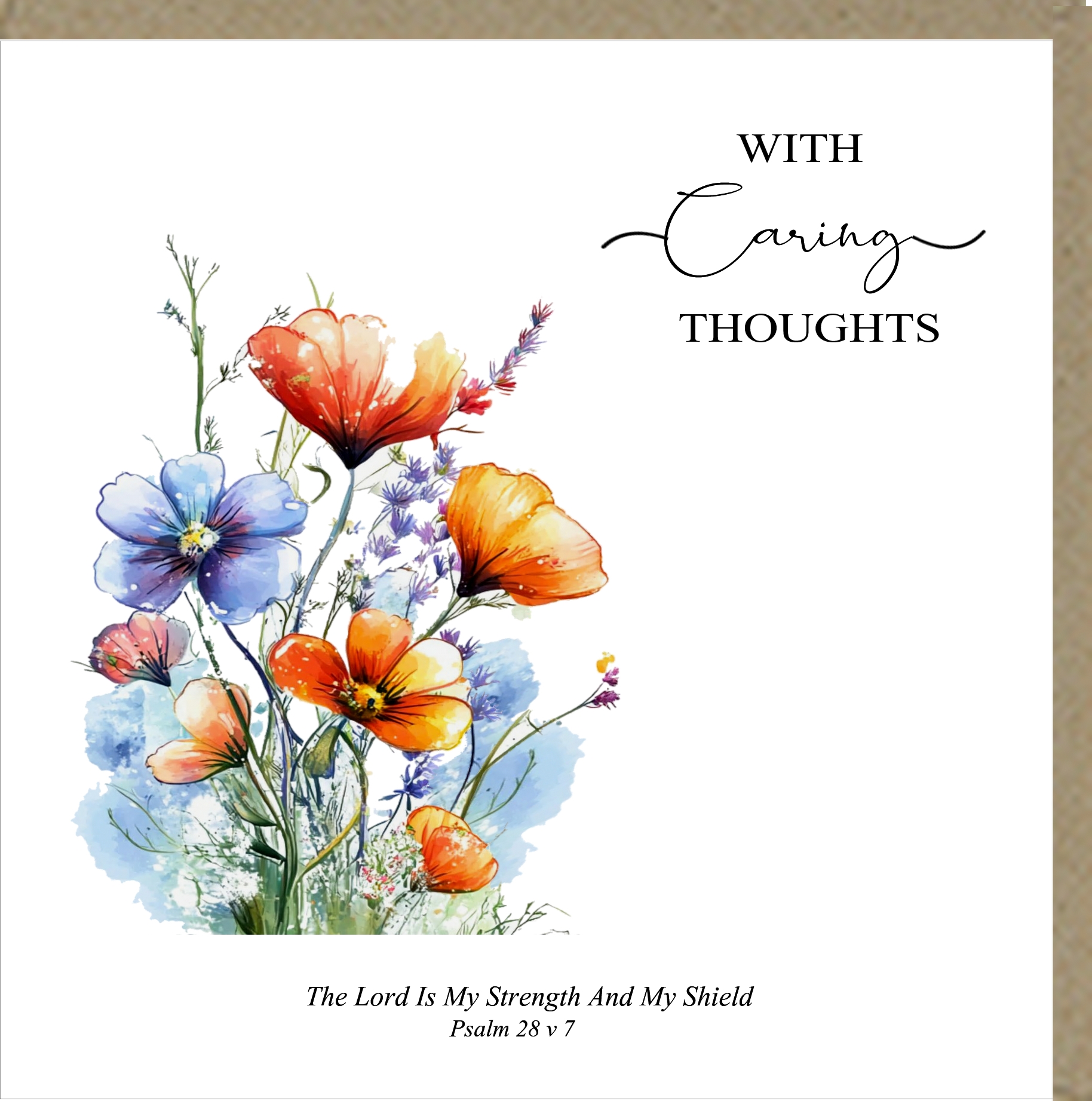 With Caring Thoughts Greetings Card – Potters House Limited